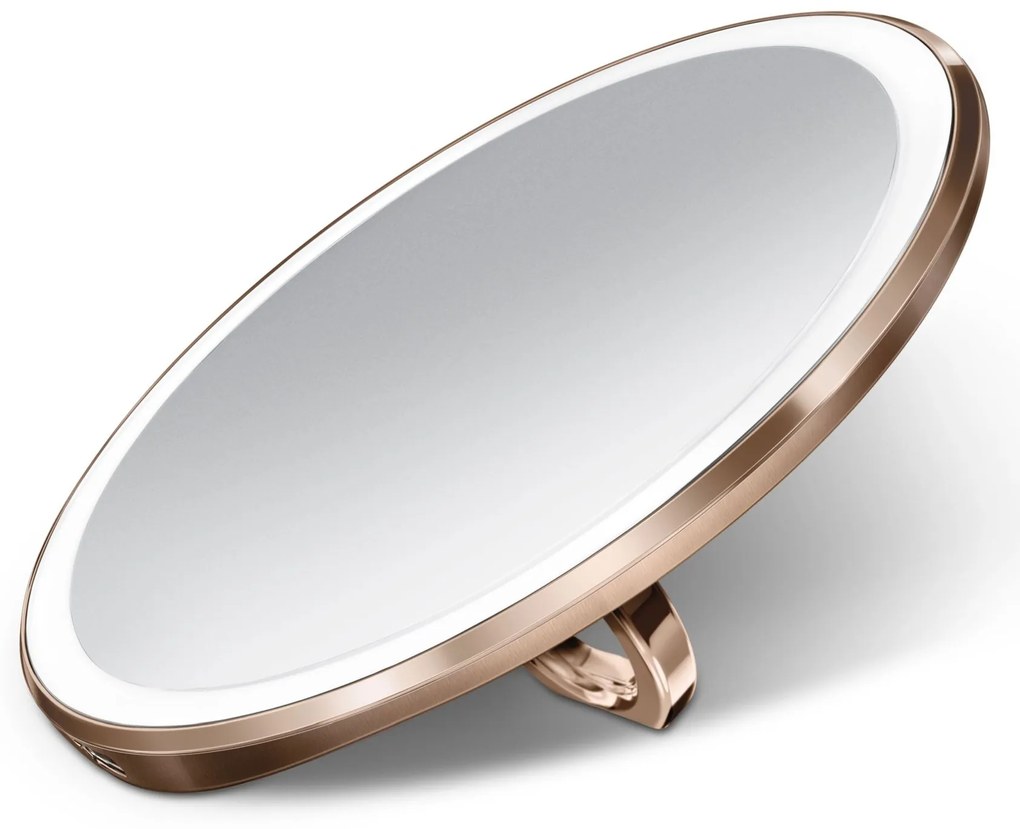 Kapesní kosmetické zrcátko Simplehuman Sensor Compact, LED světlo, 10x zvětšení, Rose Gold