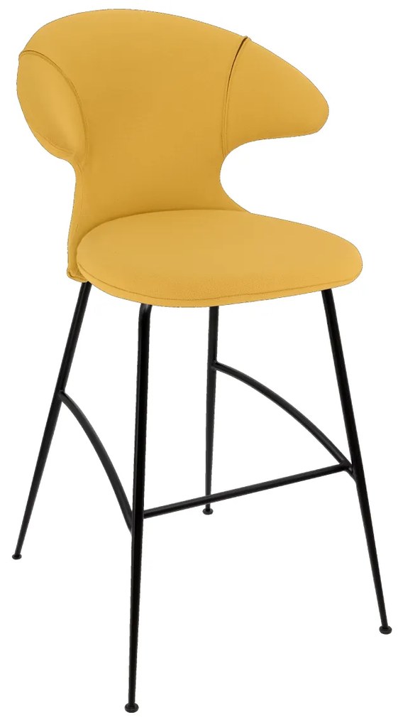 Barová židle Time Flies Barva nohou:: černá, barva potahu:: žlutá