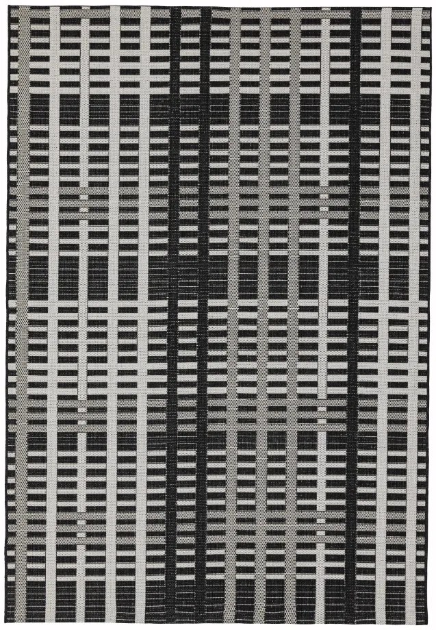 Tribeca Design Kusový koberec Granton Black Grid Rozměry: 160x230 cm