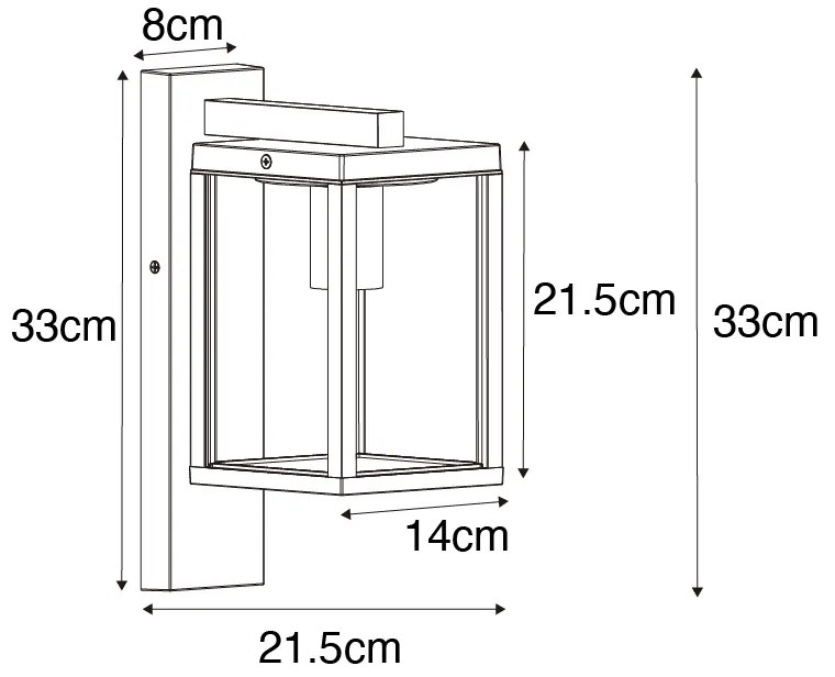Chytré venkovní nástěnné svítidlo černé IP44 vč. Wifi ST64 - Charlois