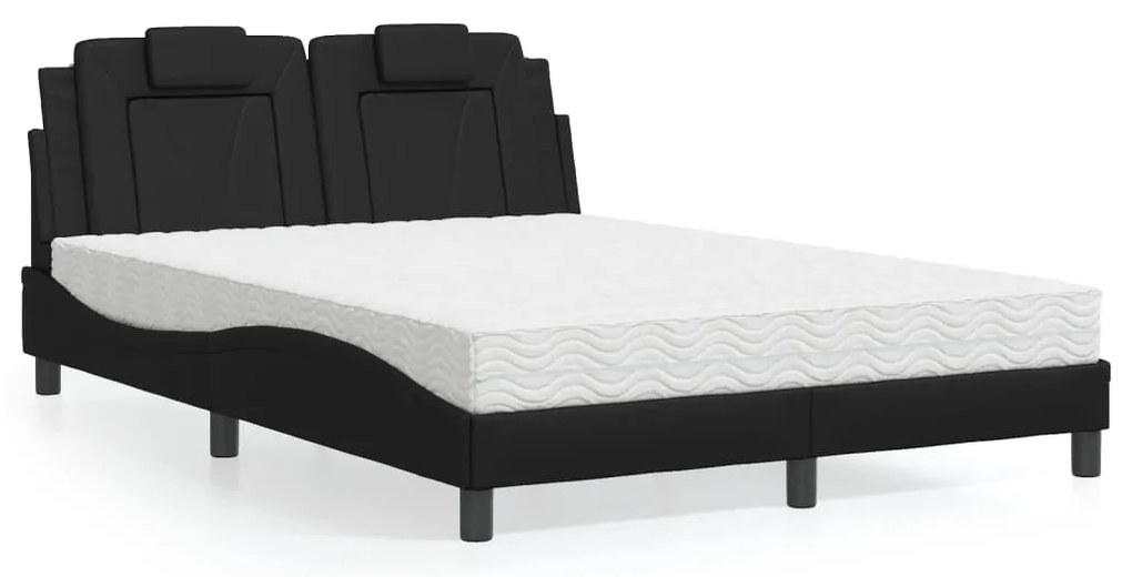 Postel Viana s matrací černá 120 x 200 cm umělá kůže 3208782