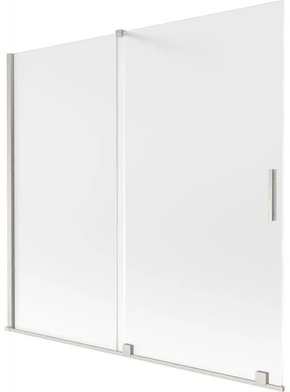 Mexen Velar, 2-křídlová posuvná vanová zástěna 170 x 150 cm, 8mm sklo námraza, broušená ocel, 896-170-000-31-97