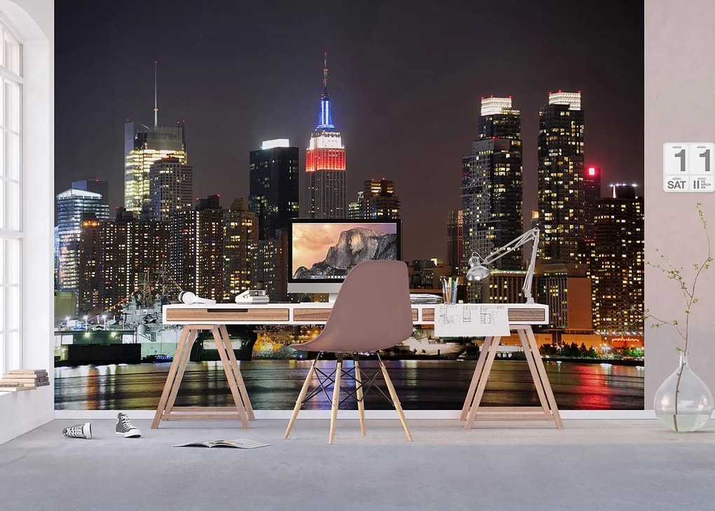 Fototapeta na míru Manhattan v Noci | Vliesová fototapeta na zed' | DFTNXXL2411