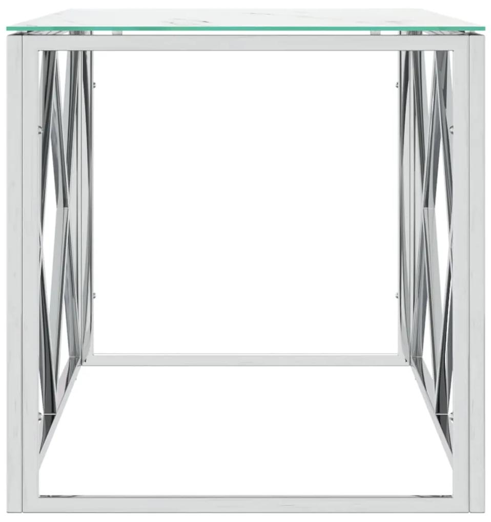 Konferenční stolek 110 x 45 x 45 cm nerezová ocel a sklo