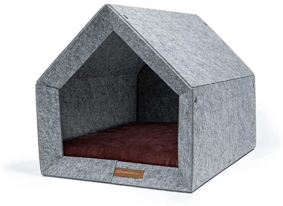 Rexproduct Vysoce odolná bouda PETHOME s měkkou matrací SVĚTLE ŠEDÁ do interiéru Zvolte barvu: Tmavě šedá, Zvolte rozměr: L