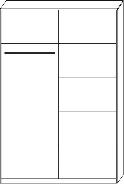 Šatní skříň KARO | 100 cm | se zrcadlem | posuvné dveře | bílá