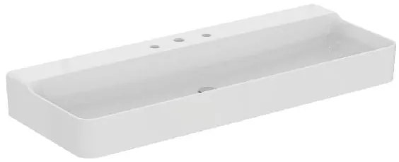 Ideal Standard Conca Ceram - Umyvadlo na desku 1200x450 mm, bez přepadu, 3 otvory pro baterii, bílá T384301