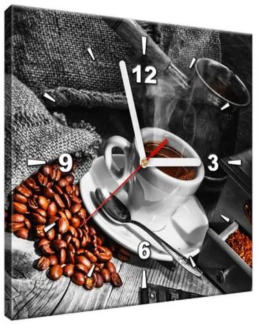 Tištěný obraz s hodinami Káva arabica 30x30cm ZP1370A_1AI