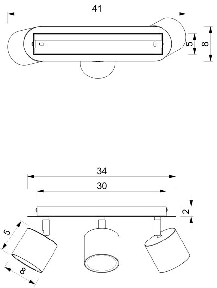 Bodové svítidlo DIXIE 3xGX53/11W/230V černá