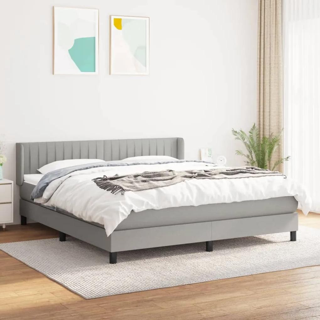 Box spring postel s matrací světle šedá 180 x 200 cm textil,  3129889