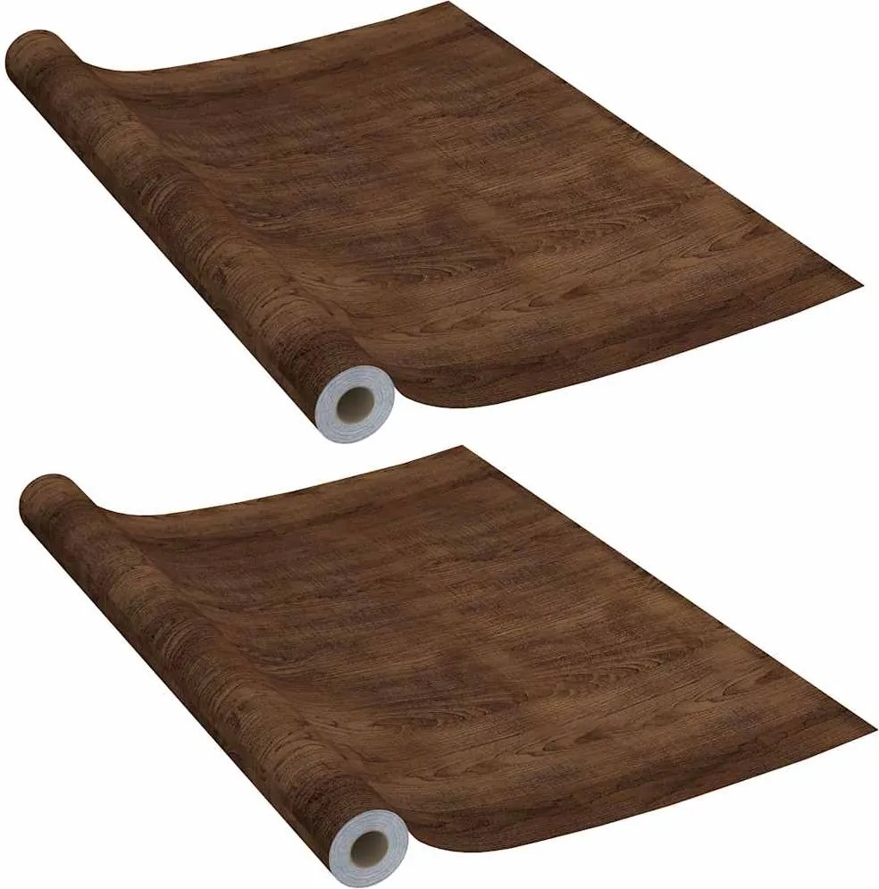 Samolepící tapety na dveře 2 ks tmavý dub 210 x 90 cm PVC 146112