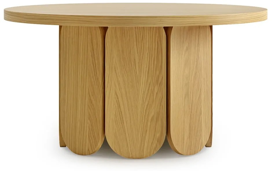 Kulatý konferenční stolek s deskou v dubovém dekoru v přírodní barvě 78x78 cm Soft – Woodman