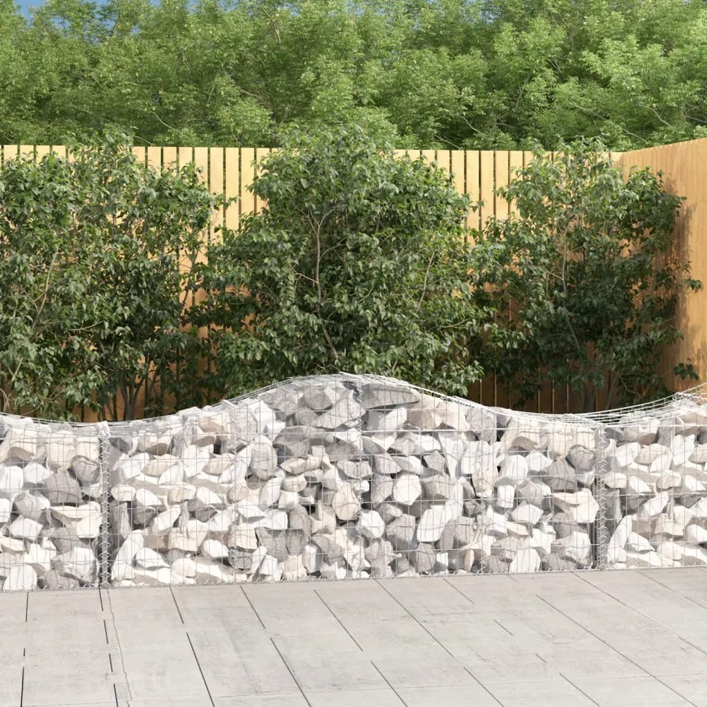 Klenuté gabionové koše 25 ks 200x50x60/80 cm pozinkované železo 3145614