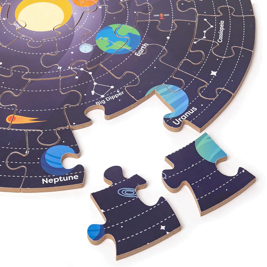 Bigjigs Toys Kulaté podlahové puzzle Sluneční soustava 50 dílků