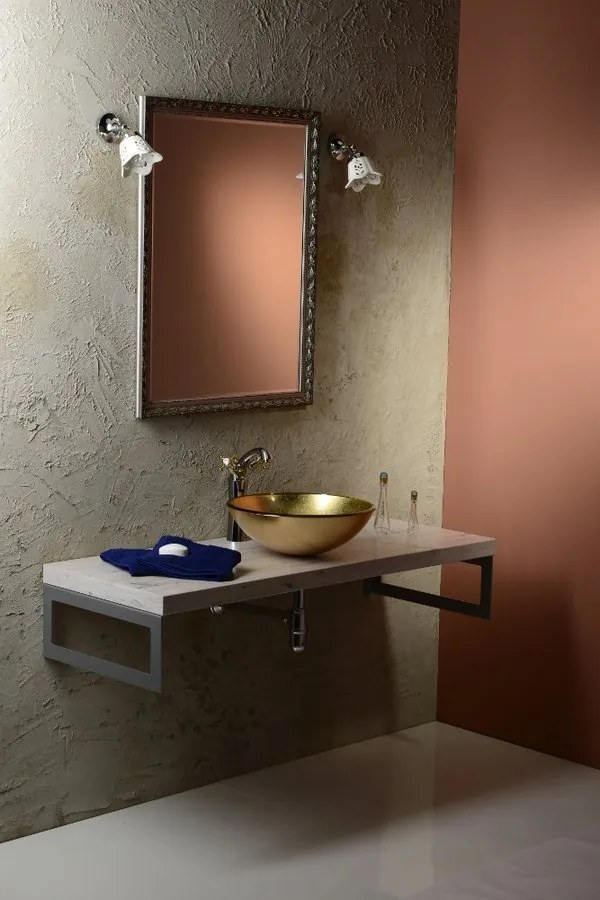 Reitano Rubinetteria, ANTEA stojánková umyvadlová baterie vysoká s výpustí, výška 245mm, chrom/zlato, 3172L
