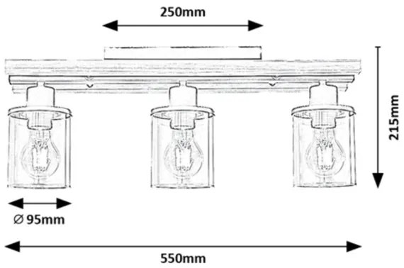 Rabalux 71083 - Přisazený lustr NIYLAH 3xE27/230V