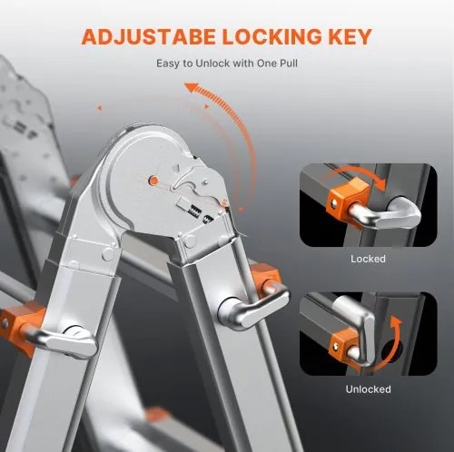 Teleskopický žebřík Rám 2,9 m prodlužovací multifunkční multifunkční pro domácí úkoly