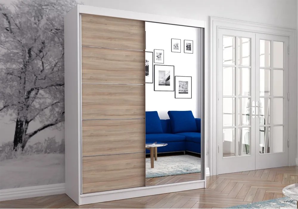IDZ Šatní skříň Neomi 05 (150 cm) Barva dřeva: Bílá