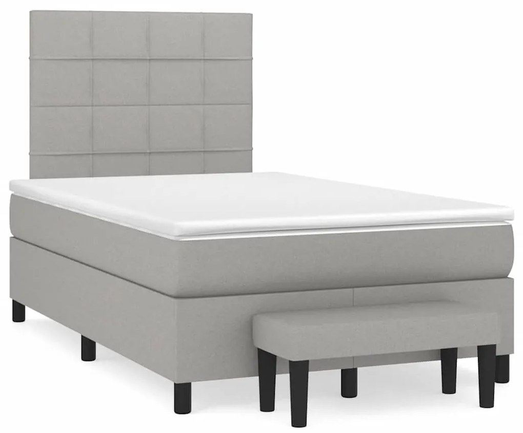 Box spring postel s matrací světle šedá 120x190 cm textil 3270355
