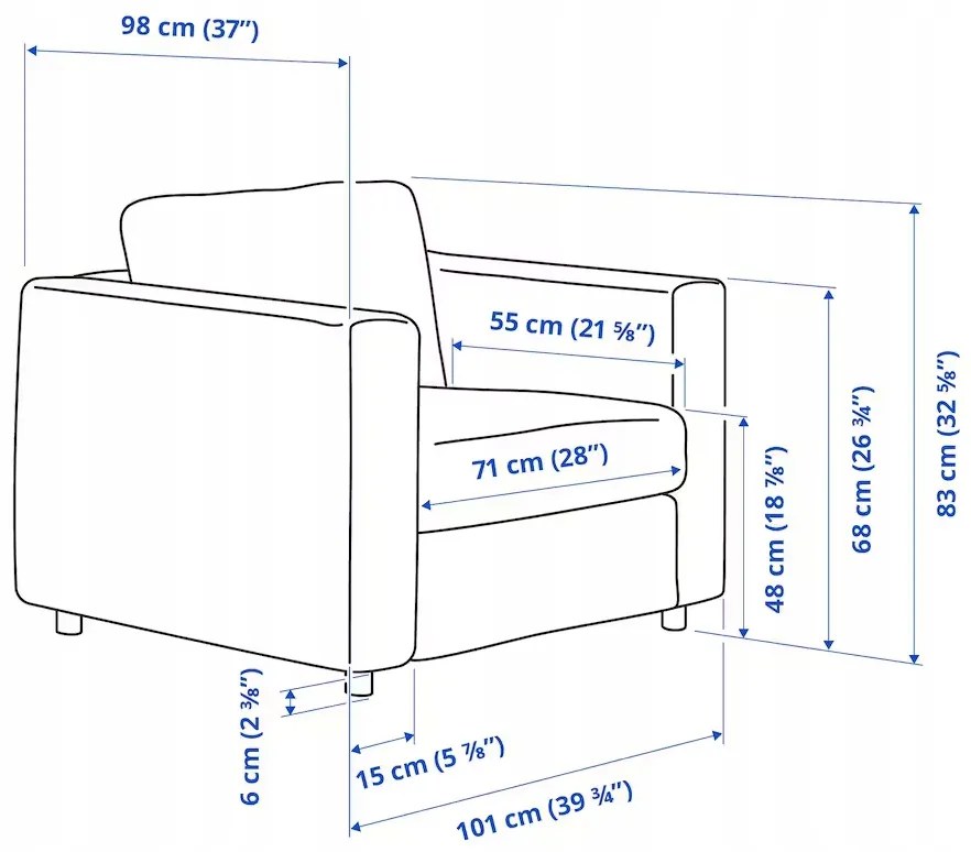 IKEA VIMLE Křeslo Grann/Bomstad černé