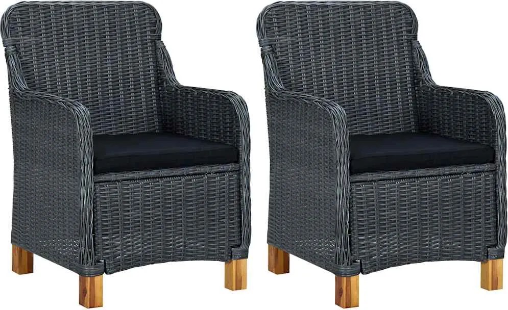 3dílný zahradní jídelní set tmavě šedý 3068731