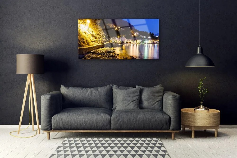 akrylový obraz Hora Pláž Krajina 100x50 cm