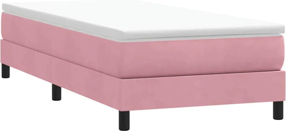 Postel Box Spring bez matrace černá 100x220 cm Růžový 3315866