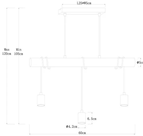 Globo 15539-3HB - Lustr na lanku GREGOR 3xE27/60W/230V
