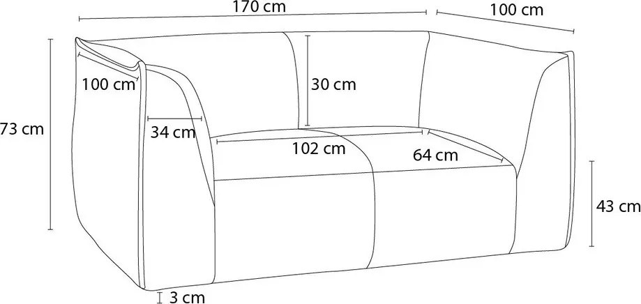 Zelená manšestrová pohovka 170 cm Giorgia – Bobochic Paris