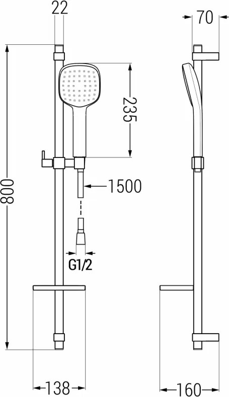 Mexen sprchový set DQ33, černá, 785334581-70