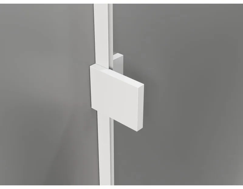 Mexen Lunar-B, výklopný sprchový kout levý 100 x 70 cm, 8mm čiré sklo, bílý profil, 832-100-070-20-00-L