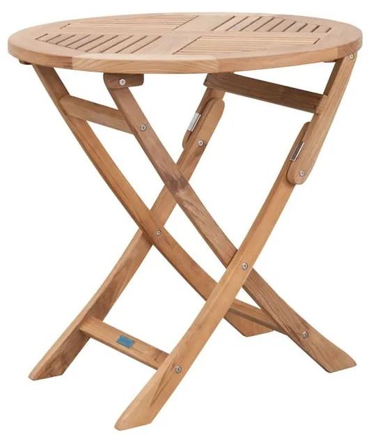 Kulatý zahradní odkládací stolek z teakového dřeva ø 80 cm – Exotan