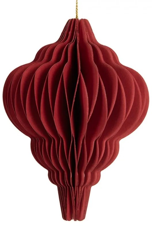 Červená vánoční ozdoba z papíru Harmonic III – 10 cm
