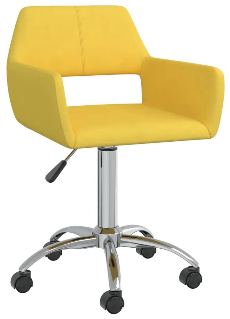 330314 vidaXL Otočná kancelářská židle žlutá textil