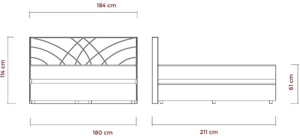 Čalouněná postel s matracemi a úložným prostorem GINA 180x200 cm béžová