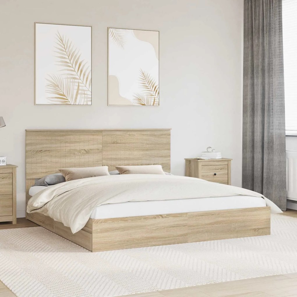 Postel s úložným prostorem se zásuvkou Sonoma dub 180 x 200 cm 3411182