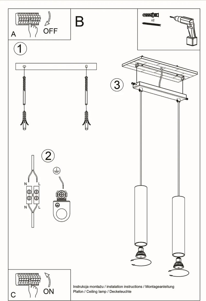 Sollux Lighting Dřevěná závěsná lampa LINO 2