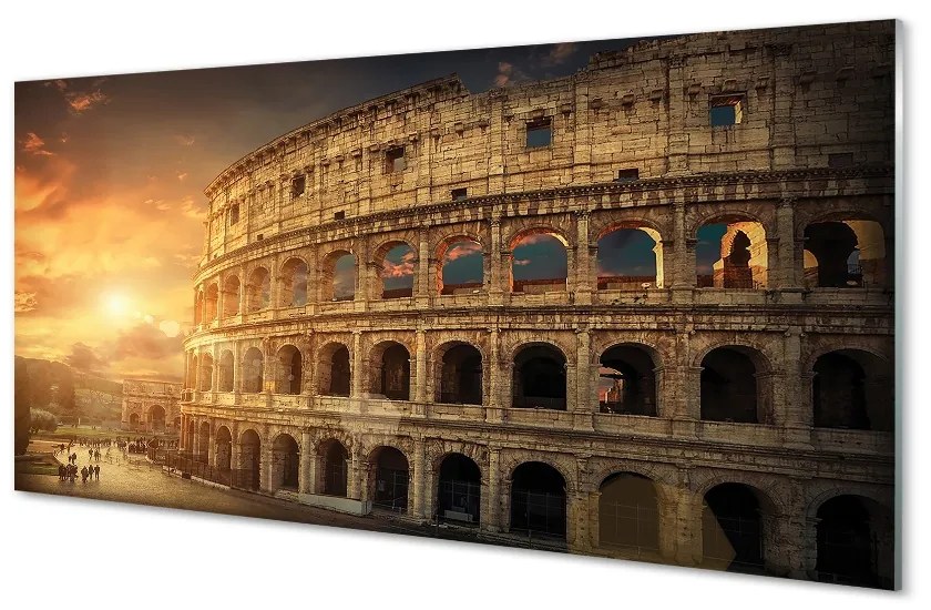 Obraz na skle Rome Colosseum při západu slunce 100x50 cm