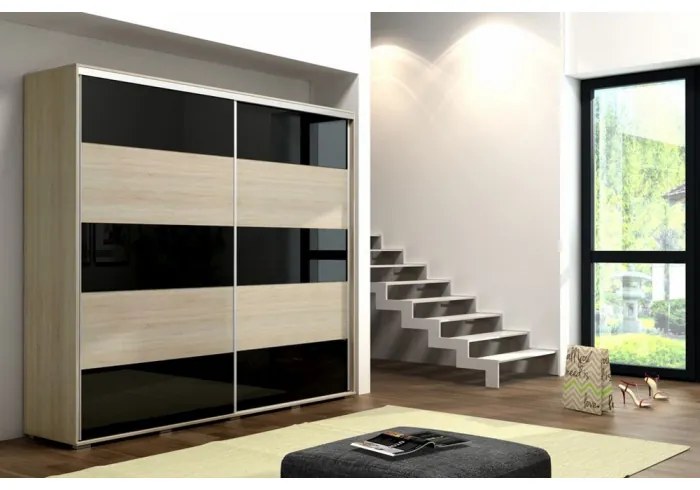 Moderní prostorná šatní skříň ERNESTO, šířka 125 cm, výška 245 cm