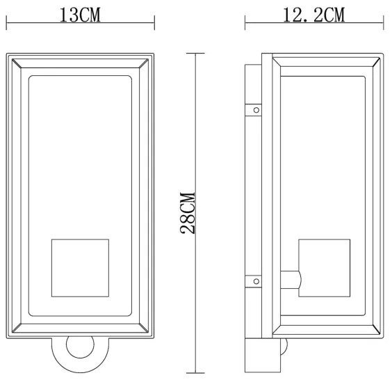 Globo 31982SS -Venkovní nást. svít. se senzorem LOGANA 1xE27/60W/230V IP44 černá