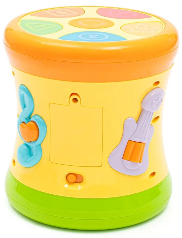 Oboustranný dynamický bubínek Baby Mix žlutý