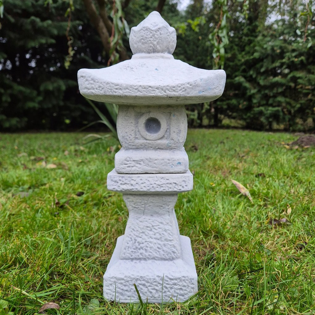 Zahradní figurka Japonská lampa Pagoda Na podstavci ozdoba 37 cm 6 kg