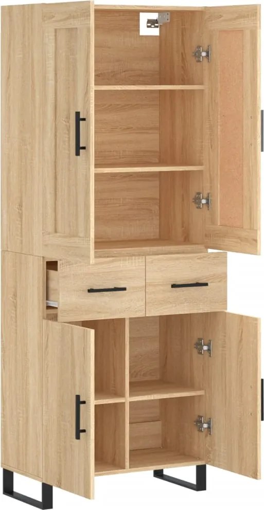 Skříň highboard dub sonoma 69,5 x 34 x 180 cm kompozitní dřevo 3199900