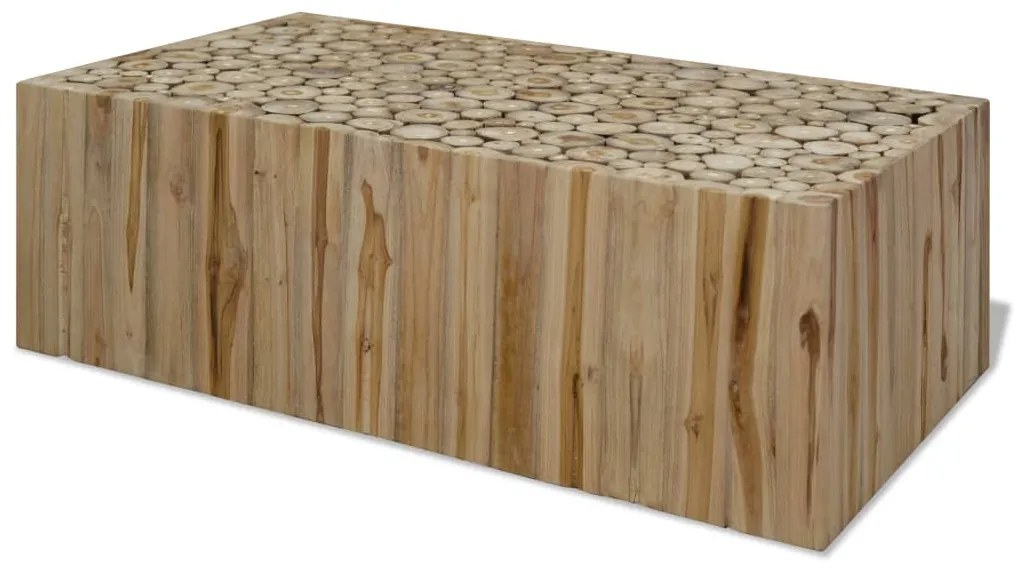 Konferenční stolek pravý teak 90 x 50 x 30 cm