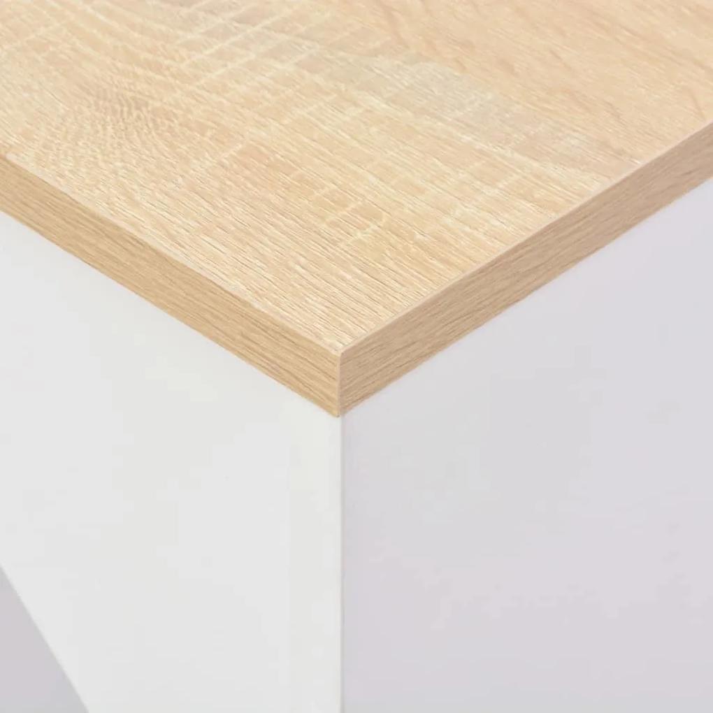 vidaXL Barový stůl s pohyblivým regálem 138 x 39 x 110 cm [280225] Barva: Bílo-hnědá