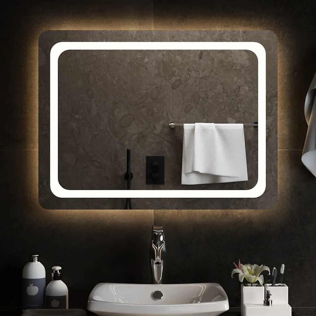Koupelnové zrcadlo s LED osvětlením 80x60 cm 151787