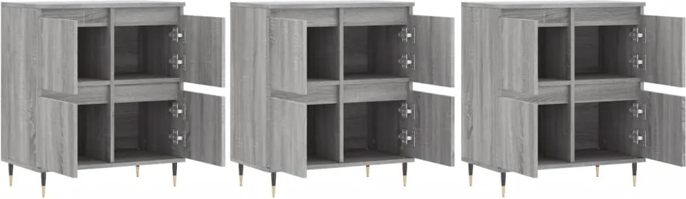 Příborníky 3 ks šedé sonoma kompozitní dřevo 3190195