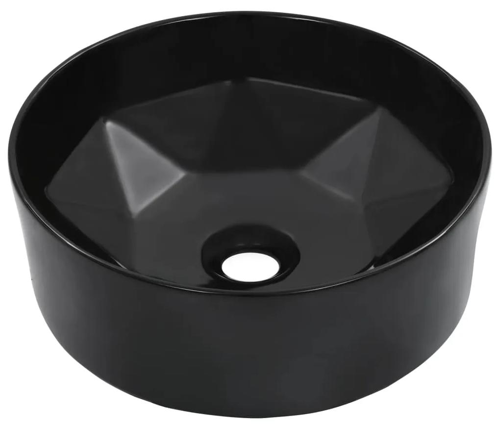 143910 vidaXL Umyvadlo černé 36 x 14 cm keramika