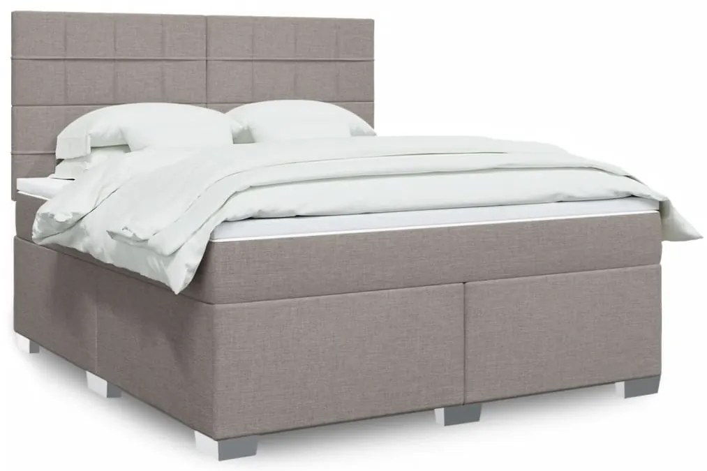 Box spring postel s matrací taupe 180x200 cm textil 3290571