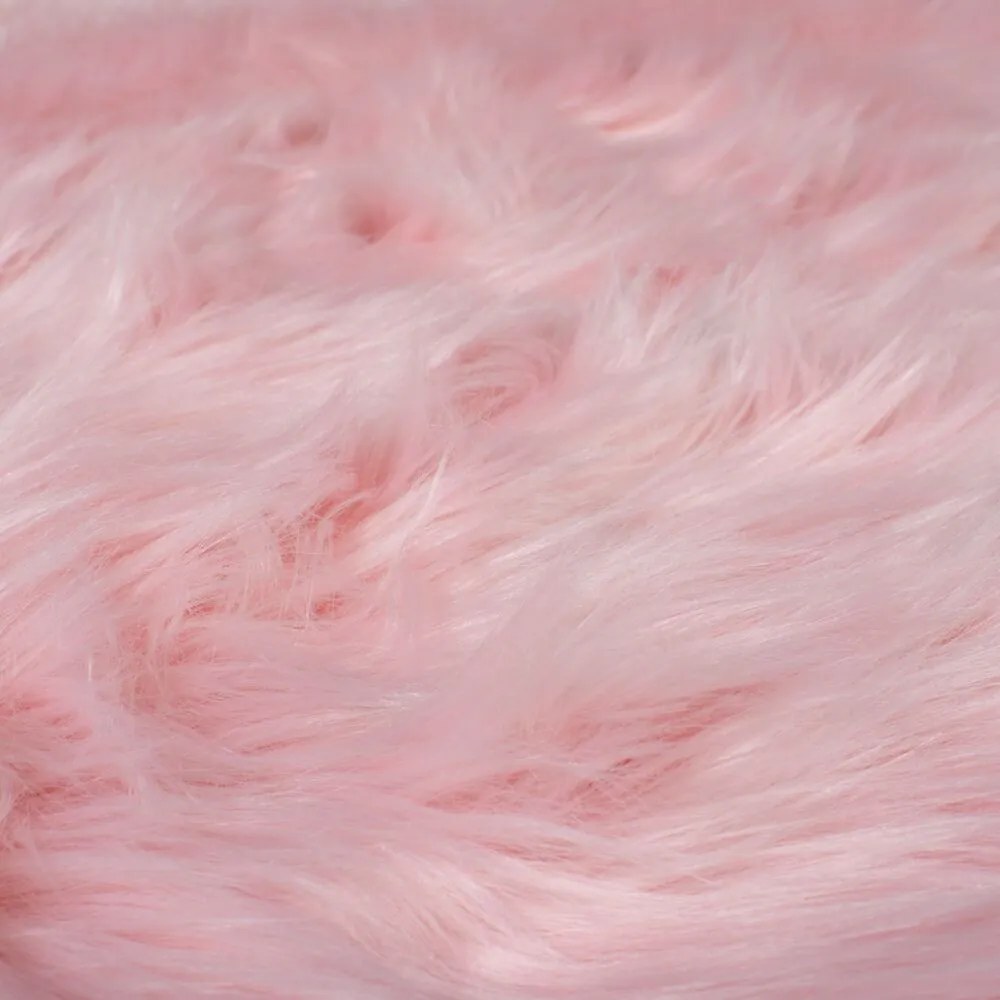 Flair Rugs koberce Kusový koberec Faux Fur Sheepskin Pink kruh - 120x120 (průměr) kruh cm